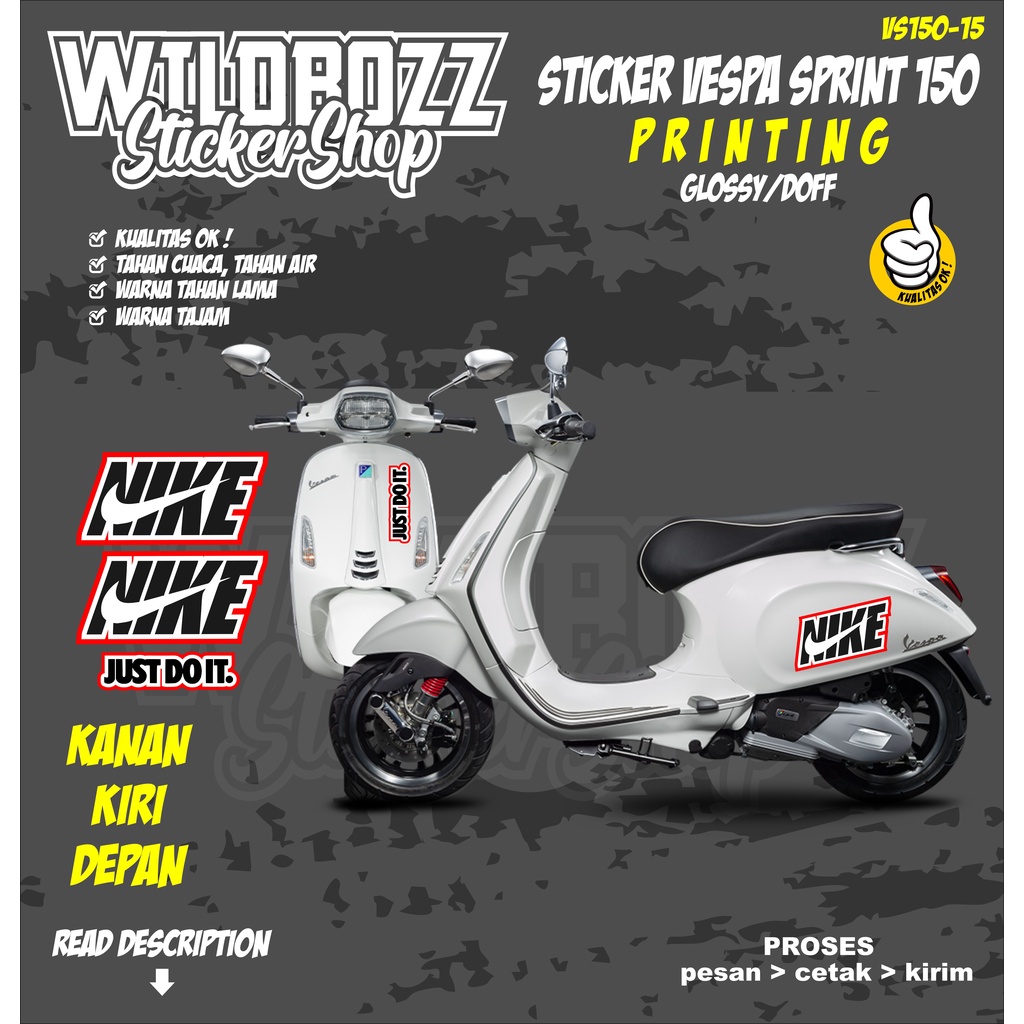 Jual sticker vespa sprint 150 printing NIKE (vs150-15) wildbozz sticker ...