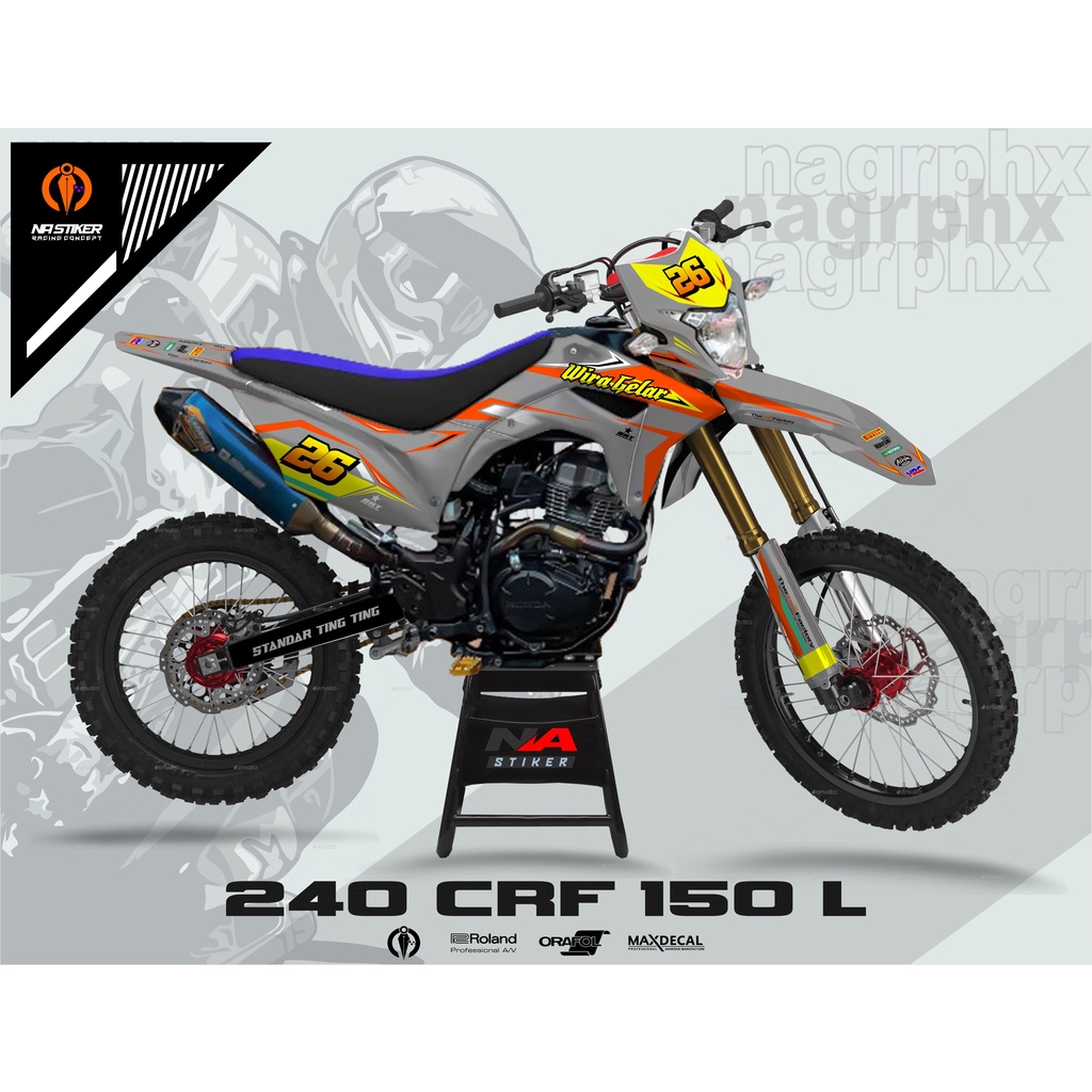 Jual DECAL CRF ABUABU KEREN GLOSY BISA CUSTOM NA STIKER CRF-240 ...