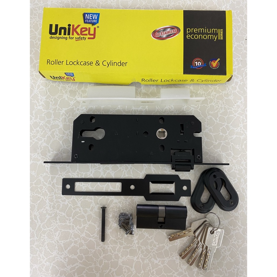 Jual Mortise Roller Hitam Unikey Bodi Lockcase Silinder Hitam Unikey ...