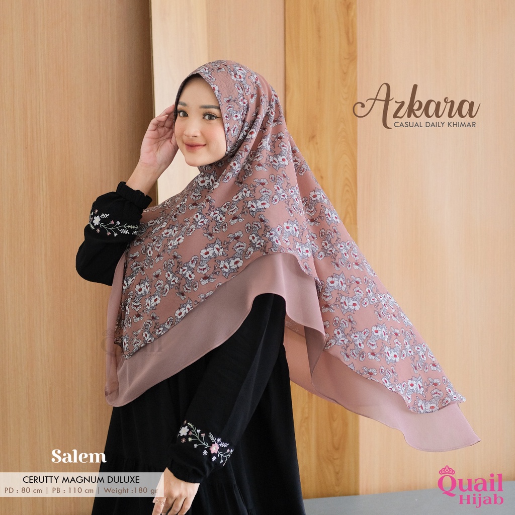 Jual Jilbab AZKARA Original Quail Hijab Khimar Daily Instan Motif ...