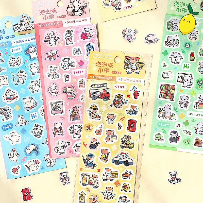 Jual Stiker Diary Lucu Bubble City Series Diary Deco Stickers | Shopee ...