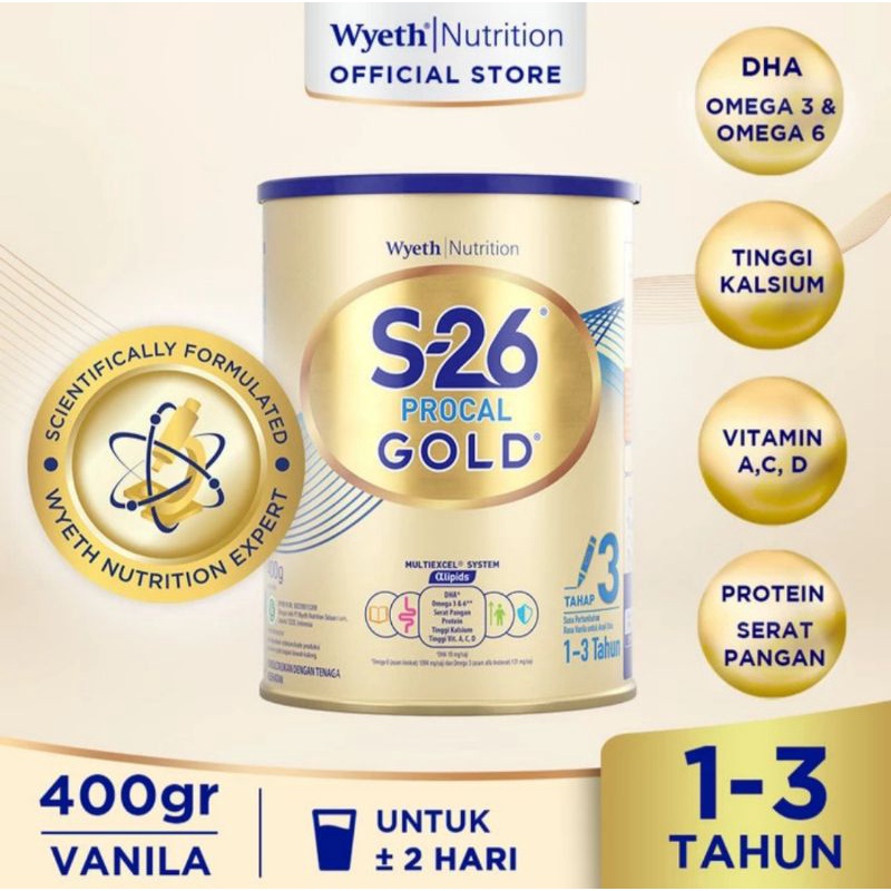 Jual S-26 Procal Gold 400Gr / S26 Procal gold 1-3th 400g | Shopee Indonesia