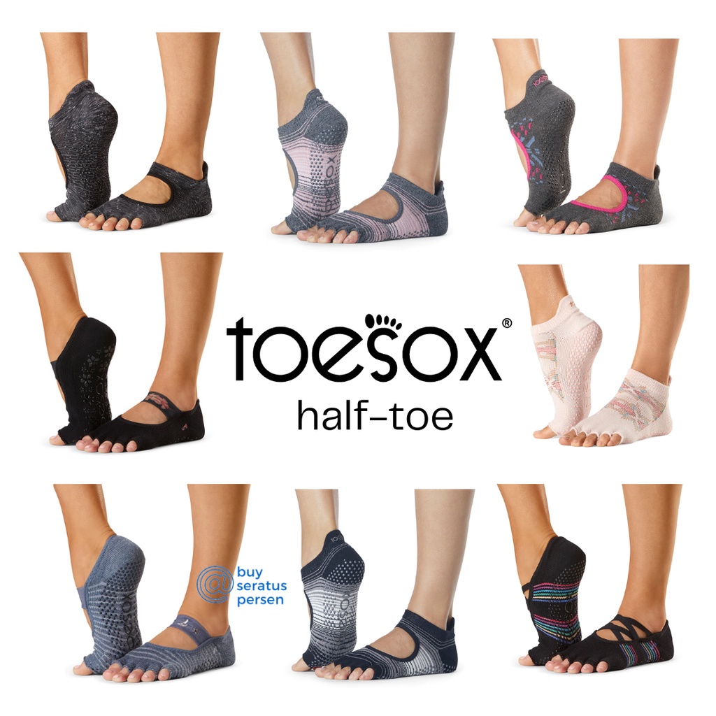 Jual Toesox Half Toe Original Socks with Grip for Yoga Pilates Barre ...