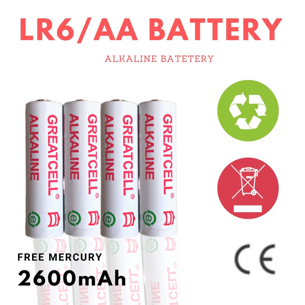 Jual Termurah !! Baterai AA LR6 1.5V GREATCELL Alkaline Battery Baterai | Shopee Indonesia