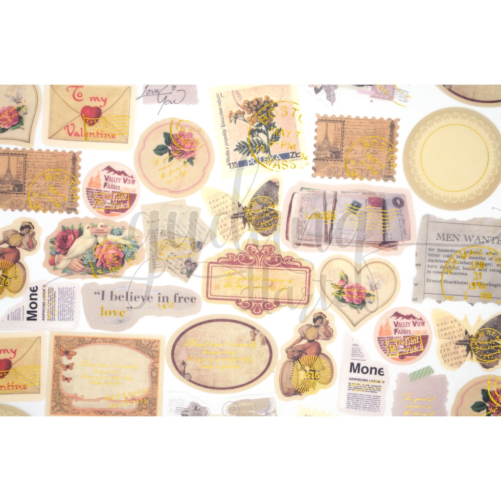 Jual Stiker Vintage Bag Sticker Motif Koran Perangko Sticker Aesthetic ...