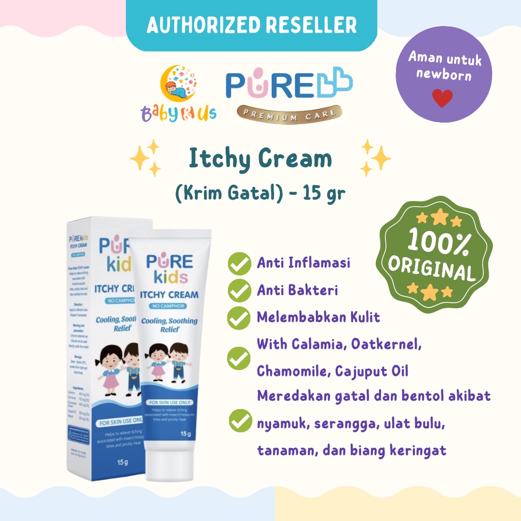 Jual Pure Kids Itchy Cream 15gr | Krim Pereda Gatal | Anti Gatal | Anti ...