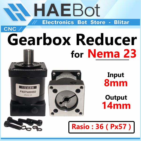 Jual [HAEBOT] Planetary Gearbox Reducer Motor Stepper Nema 23 As 8mm ...