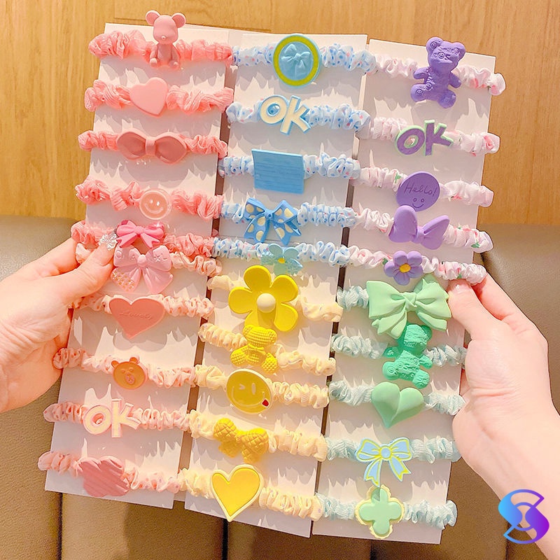 Jual Tali rambut lucu gadis kecil tidak melukai rambut kuncir rambut ...