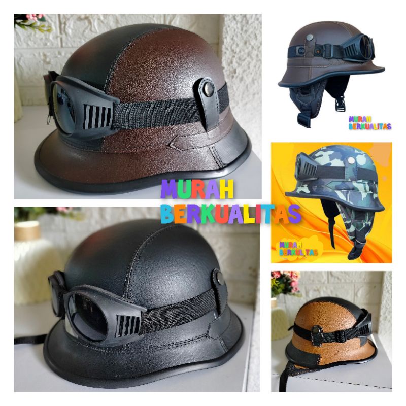 Jual helm Nazi / helm motor / helm retro/ helm Vespa | Shopee Indonesia
