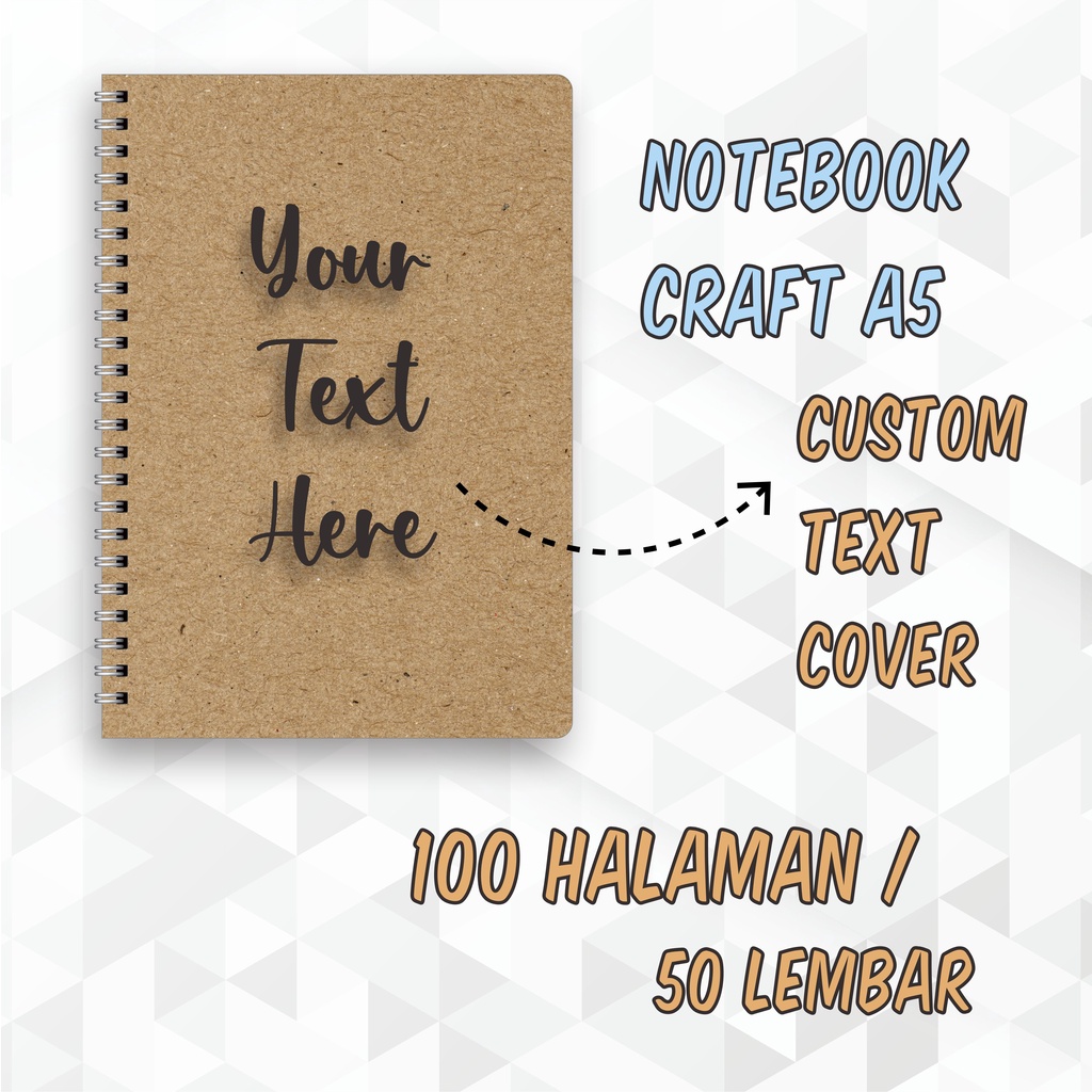 Jual Notebook / Buku Catatan Soft Cover Craft Custom A5 50 Lembar ...