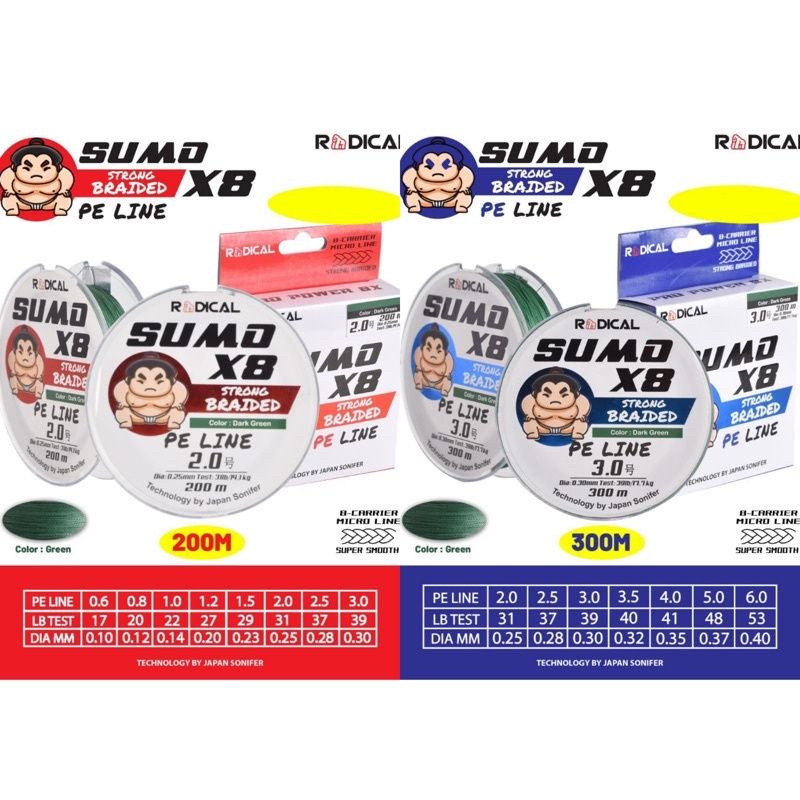 Jual Senar PE RADICAL SUMO X8 - X12 (200m-300m) | Shopee Indonesia