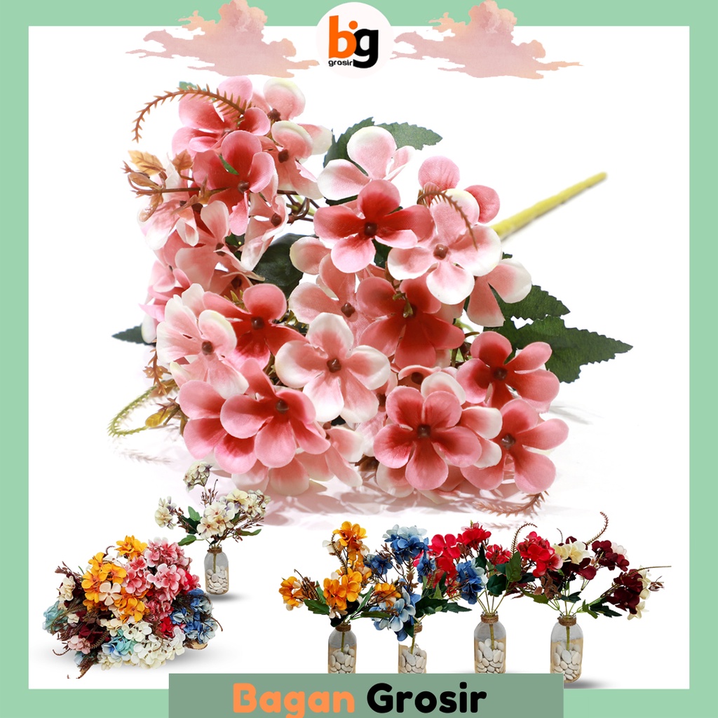 Jual BG Bunga Tangkai Hydrangea Bunga Hortensia Palsu Artifcial ...