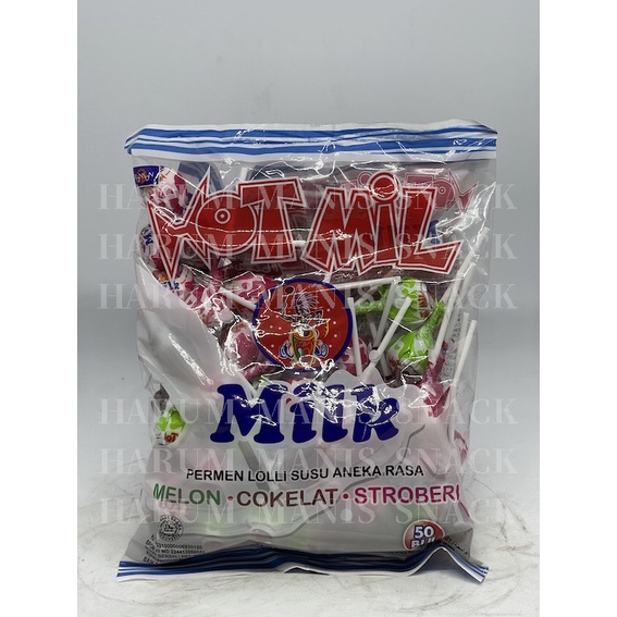 Jual Permen Hotmil Milk loli susu aneka rasa ( pak / pack /sak ) isi 50 ...