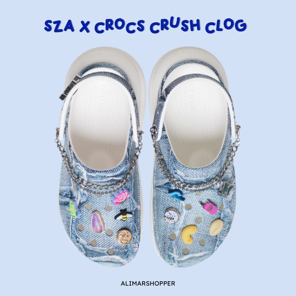 Jual SZA X CROCS CLASSIC CRUSH CLOG COZY SANDALS ORIGINAL | Shopee ...