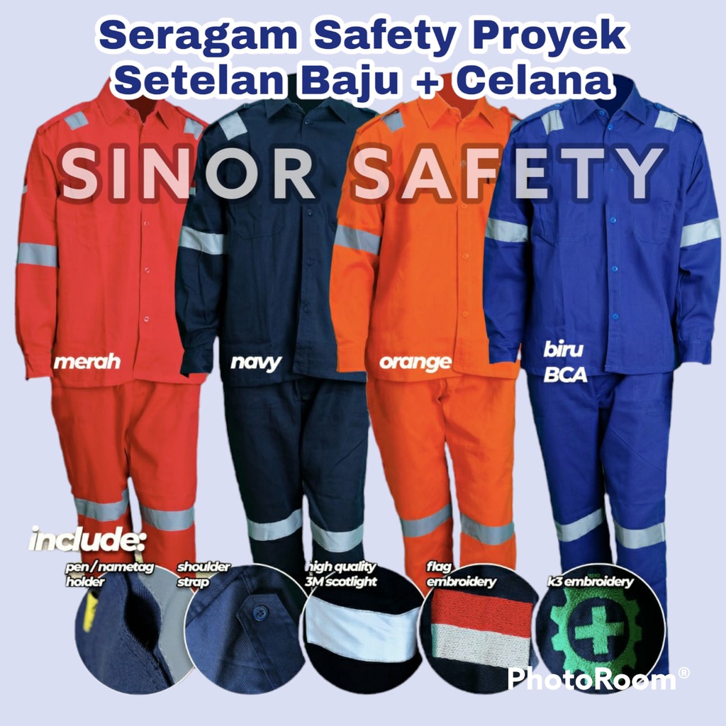 Jual Wearpack Safety Model Setelan Baju +Celana Seragam Kerja Pabrik ...