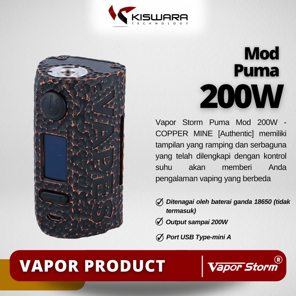 Jual Vapor Storm Puma Mod Authentic 200W COPPER MINE | Shopee Indonesia