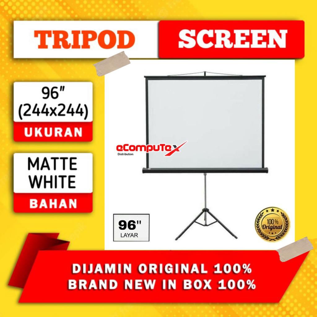 Jual SCREEN PROJECTOR TRIPOD 96" 1:1- LAYAR PROYEKTOR TRIPOD 96 INCH 1: ...