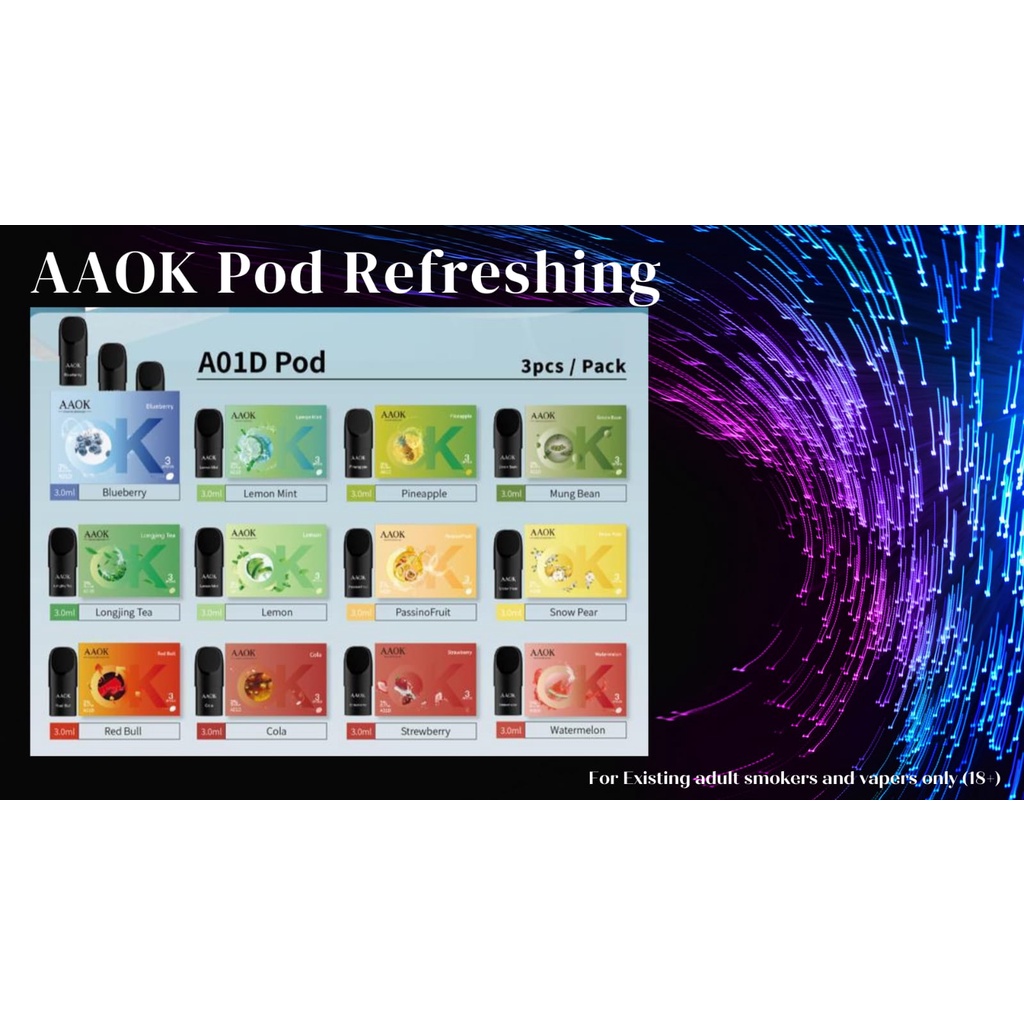 Jual [RELX Infinity /Essential] AAOK CATRIDGES PODS Refreshing Per Pcs ...