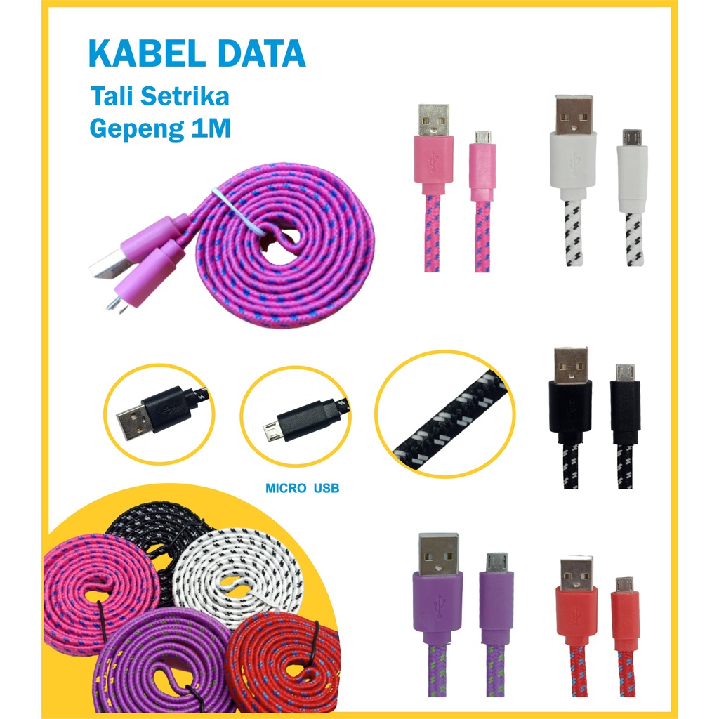 Jual Kabel Data Micro Model Tali Strika 1 Meter | Shopee Indonesia