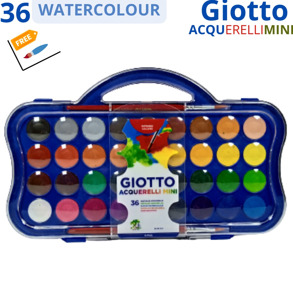 Jual 36 Giotto Block Watercolour Mini / Acquerelli Mini / Cat air Blok ...
