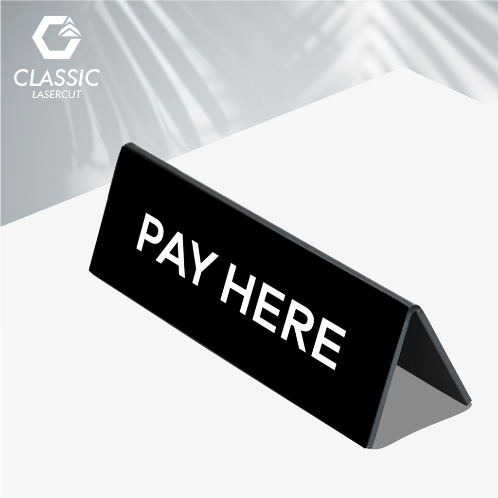 Jual Papan Tulis Meja Pay Here / Penanda Bayar Disini / Sign Akrilik ...