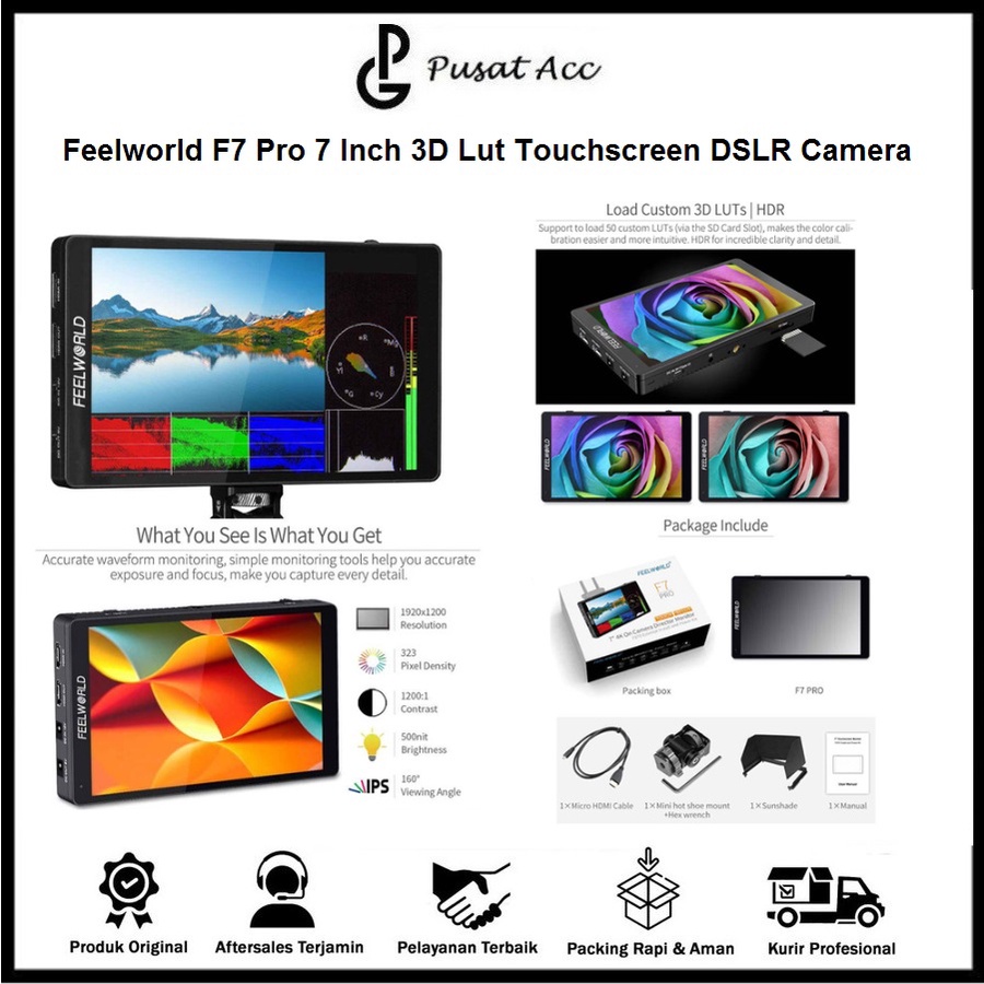 Jual Feelworld F7 Pro 7 Inch 3D Lut Touchscreen DSLR Camera Original ...