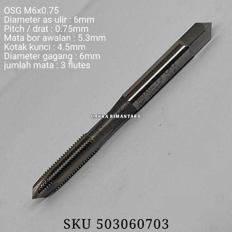 Jual Tap bekas M6x0.75 pembuat mur M6 x 0.75 baut ulir halus M 6 ...