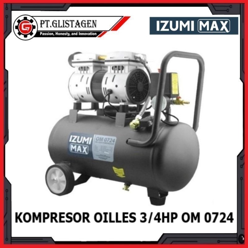 Jual Mesin Kompresor Angin Listrik Oilles Silent 3/4HP 24L NLG Max OM ...