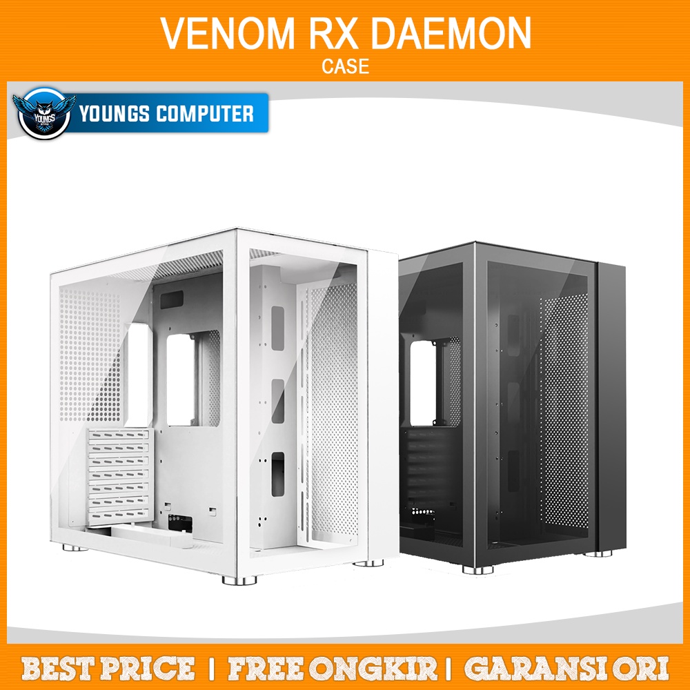 Jual CASING VENOMRX DAEMON BLACK / WHITE | Tempered Glass ATX Gaming ...
