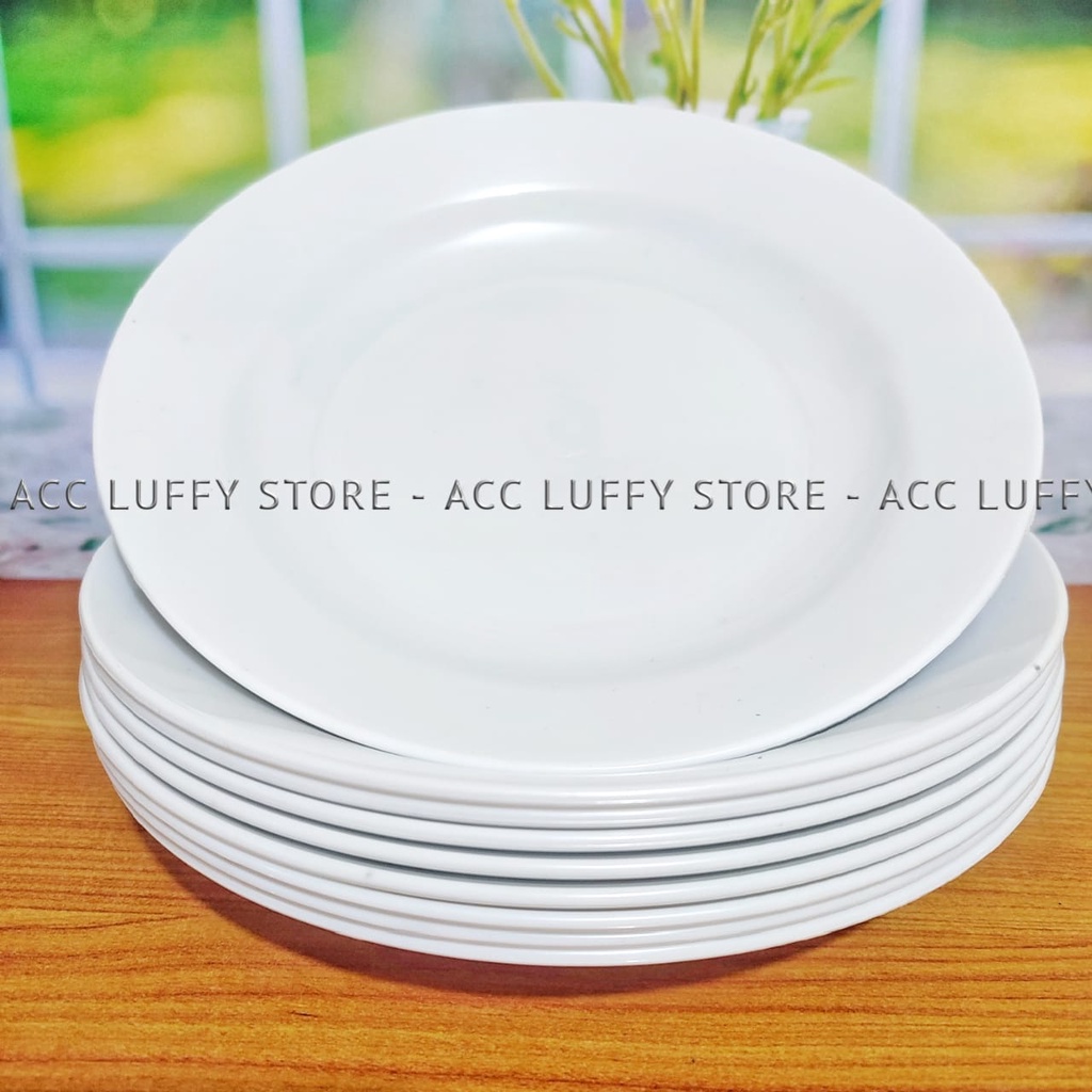 Jual Satu Lusin /12 Pcs Piring Makan Putih Polos - Piring Plastik murah ...
