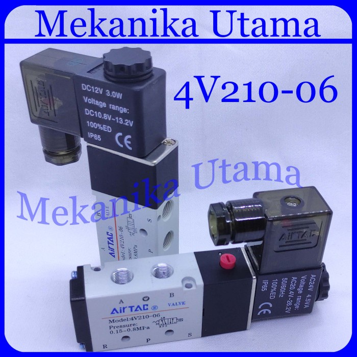 Jual Pneumatic Airtac 4V210-06 Solenoid Valve, Selenoid Valve Angin ...
