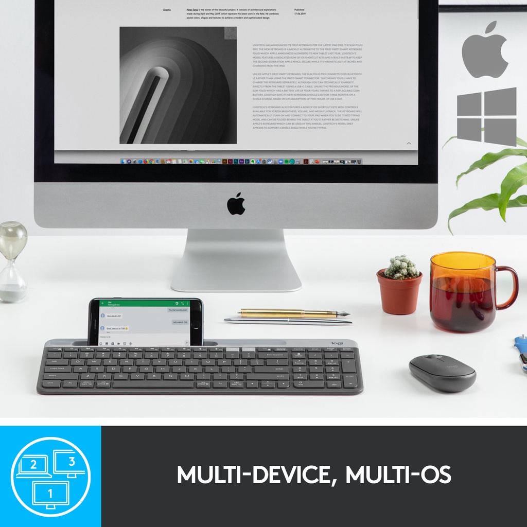Jual Logitech K580 Keyboard Slim Multi-Device for Windows, Mac, iOS, Android, Apple, iPad ...