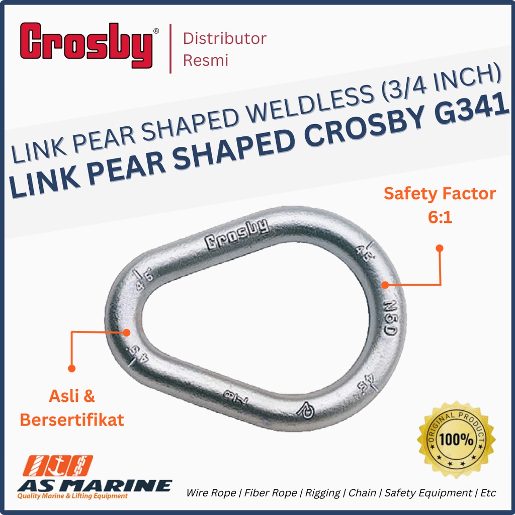 Jual CROSBY Link Pear Shaped Weldless G341 3/4 Inch | Shopee Indonesia