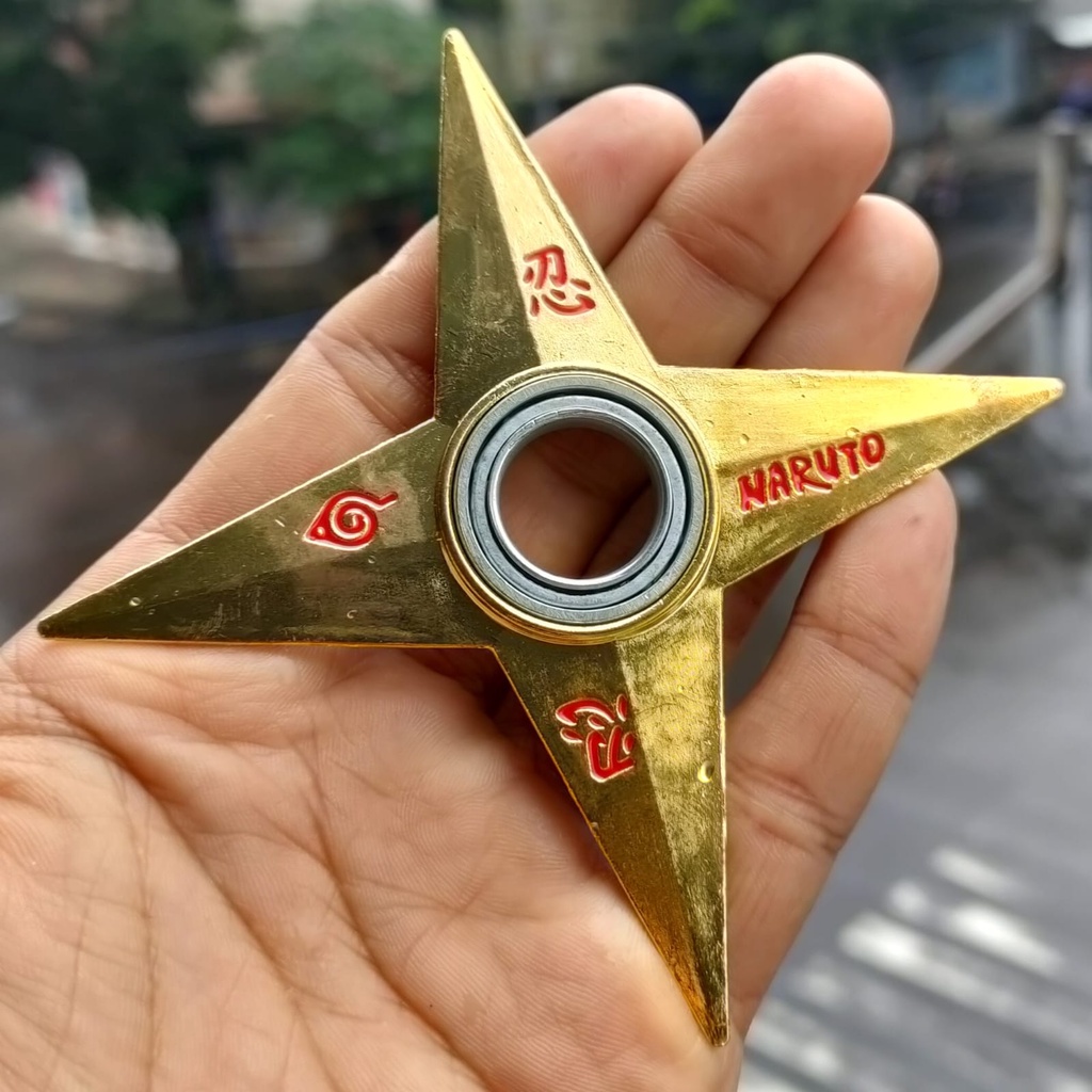 Jual Gold Fidget Spinner Shuriken Naruto Bahan Metal Mainan Shuriken ...