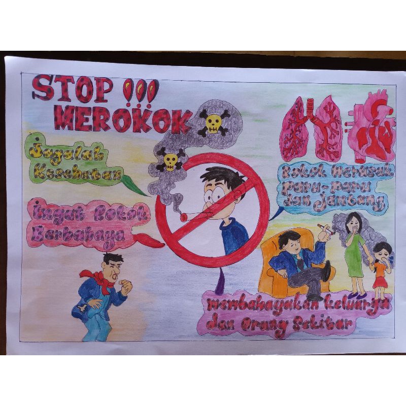 Jual Poster Manual Handmade A3 tugas prakarya kerajinan gambar lukisan ...