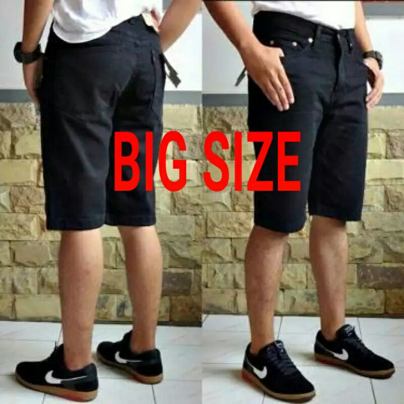 Jual CELANA JEANS PENDEK PRIA LAKI LAKI COWO COWOK HITAM CELANA DENIM ...