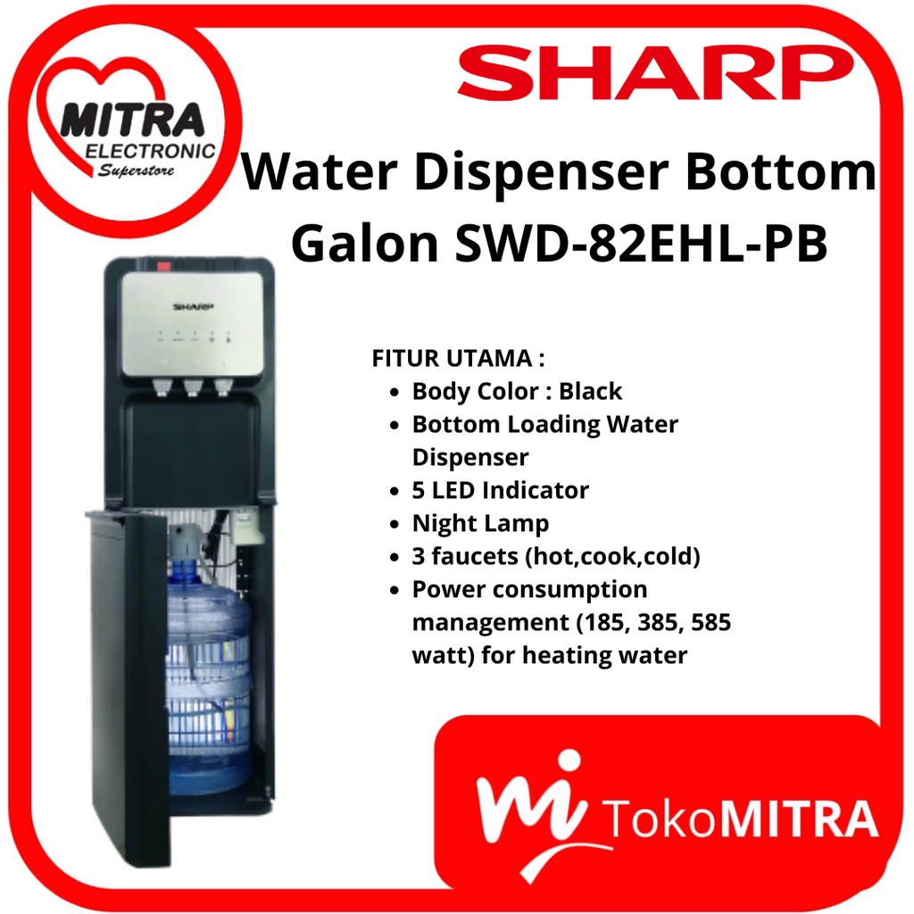Jual DISPENSER GALON BAWAH SHARP SWD-82EHL-PB | Shopee Indonesia