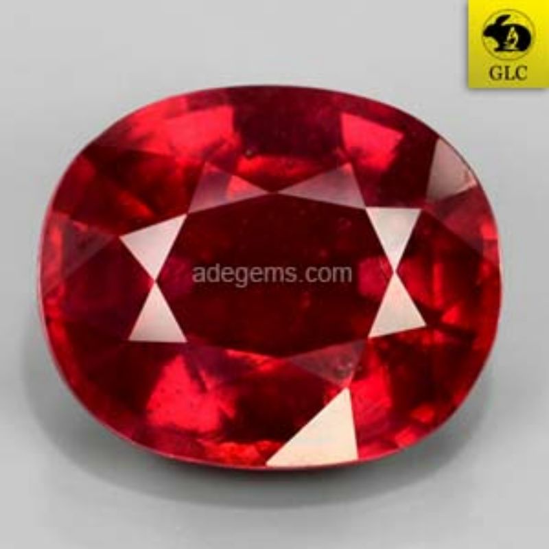 Jual RB-129 Batu Permata Ruby Merah Ungu Oval Madagascar Natural 9.16 ...