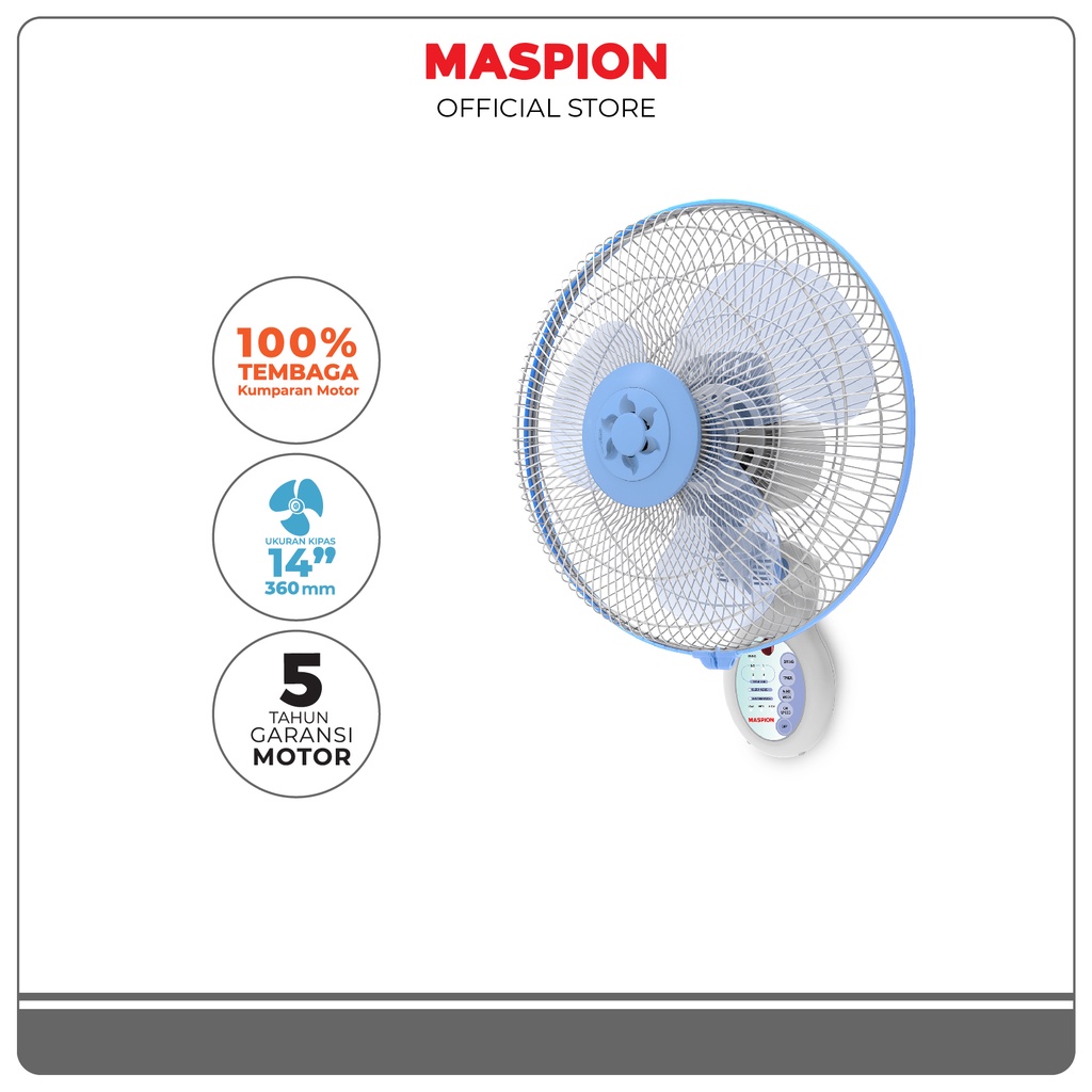 Jual Maspion Wall Fan Kipas Angin Dinding 14 Inch MWF-3601 RC | Shopee ...
