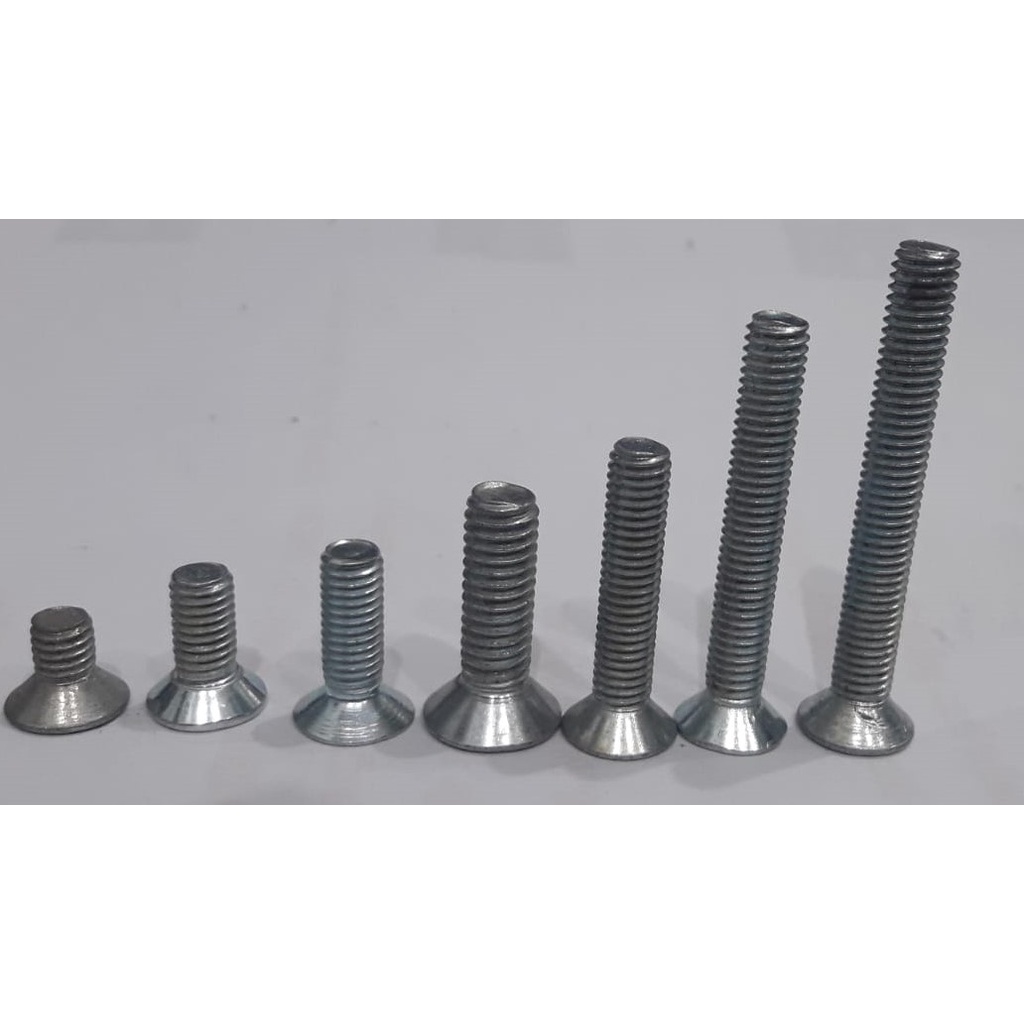 Jual 5 PCS BAUT JF M8 galvanis Kepala Obeng PLUS putih drat halus murah | Shopee Indonesia