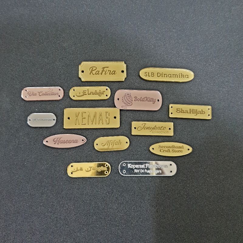 Jual Min 300 pcs Label Akrilik Hijab murah custom Label rebranding ...