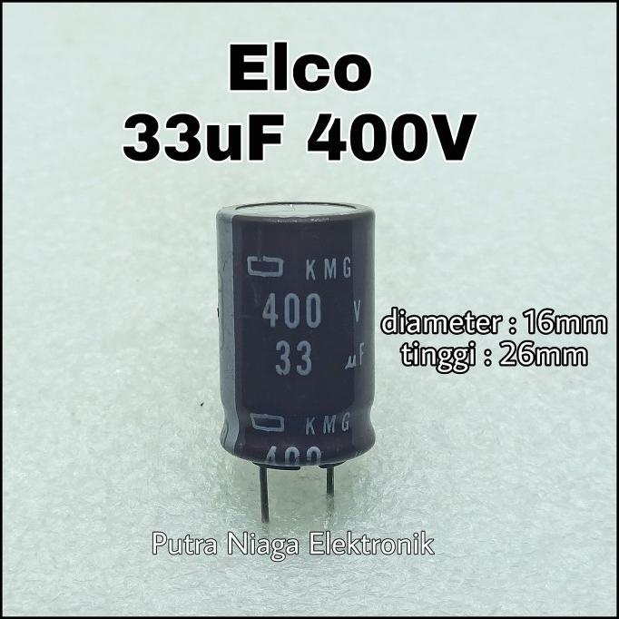 Jual Elco 33uF 400V 33 uF Kapasitor Electrolit Polar Elko 33u 33/400Volt putr4n14 Diminati ...