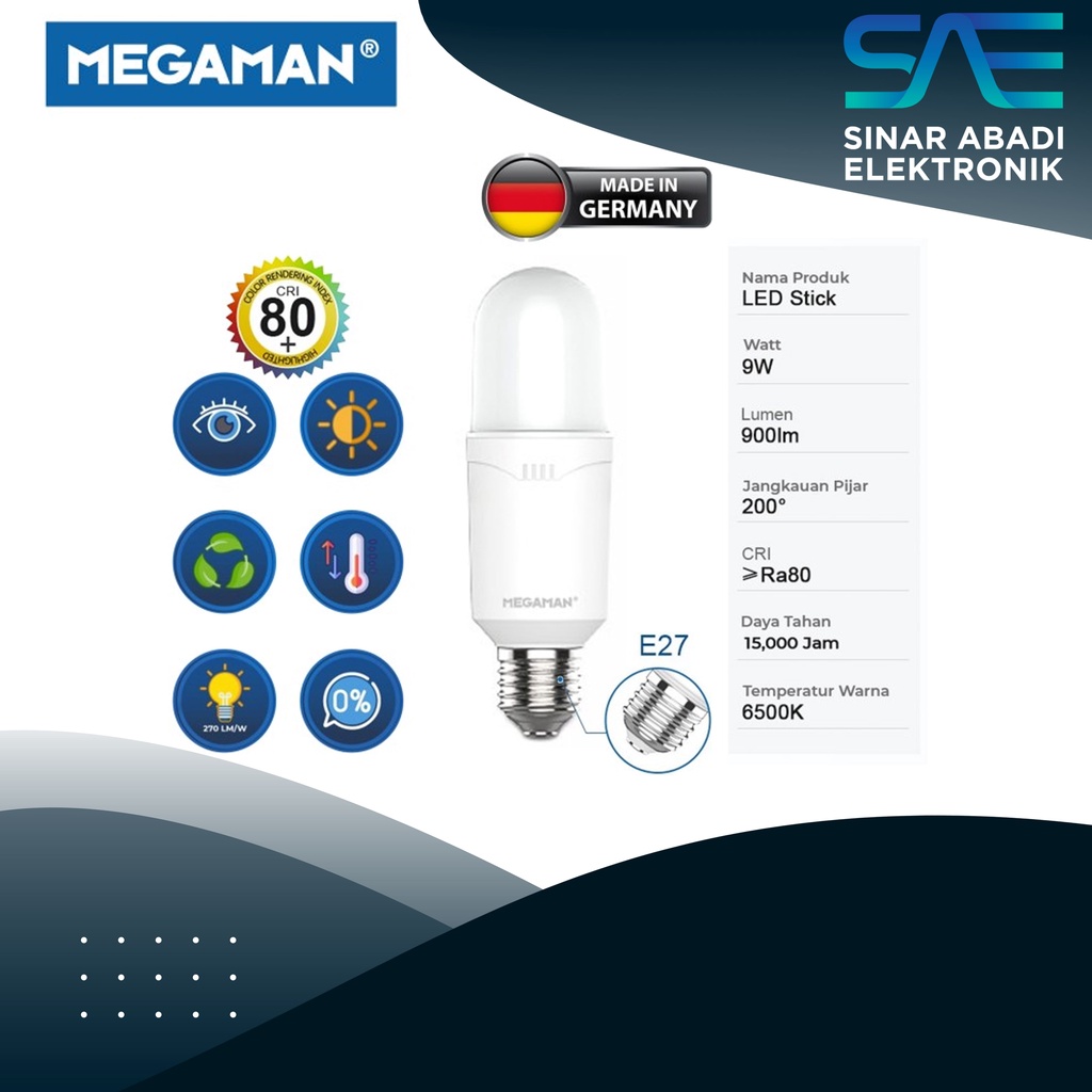 Jual [COD] LAMPU LED / BOHLAM MEGAMAN P-BULB YTP38Z1 9W / 9 WATT (GARANSI RESMI) 100% ORI ...