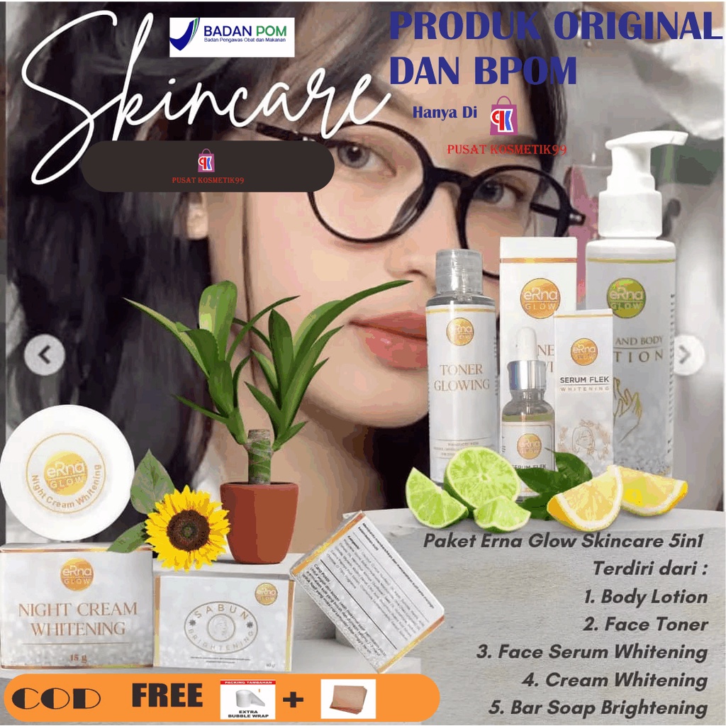 Jual viral!!!paket 5in1 erna glowing dalam 7hari ampuh erna whitening ...