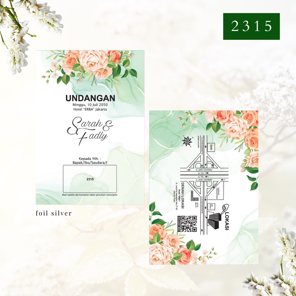 Jual Blangko Undangan Kosong Pernikahan Erba BLANKO UNDANGAN MURAH Simple 2315 | Shopee Indonesia