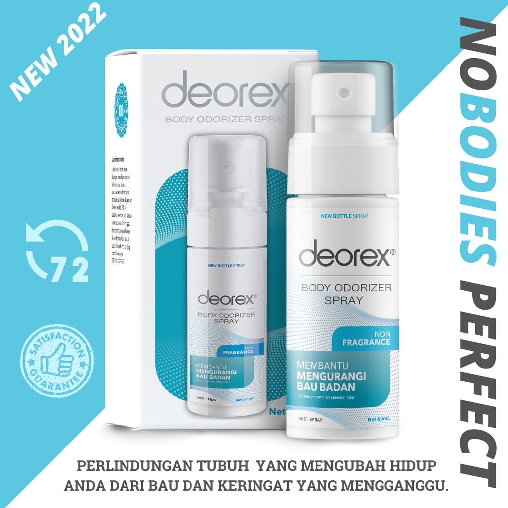 Jual DEOREX BODY ODORIZER SPRAY 60ML (N)/ DEODORANT | Shopee Indonesia
