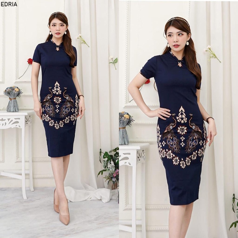 Jual Evercloth Edria Dress Batik Wanita Terusan Batik Wanita Batik ...