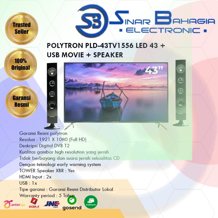 Jual POLYTRON PLD-43TV1556 LED 43 + USB MOVIE + SPEAKER (NEW) (KHUSUS ...
