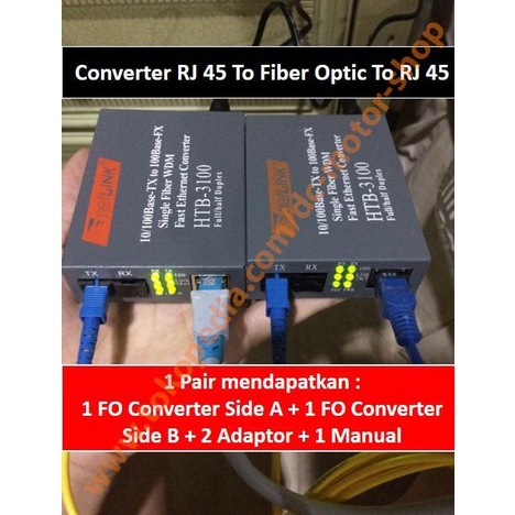 Jual 1 pair 100 mbps fiber optik media converter optic rj45 dc-motor90 ...