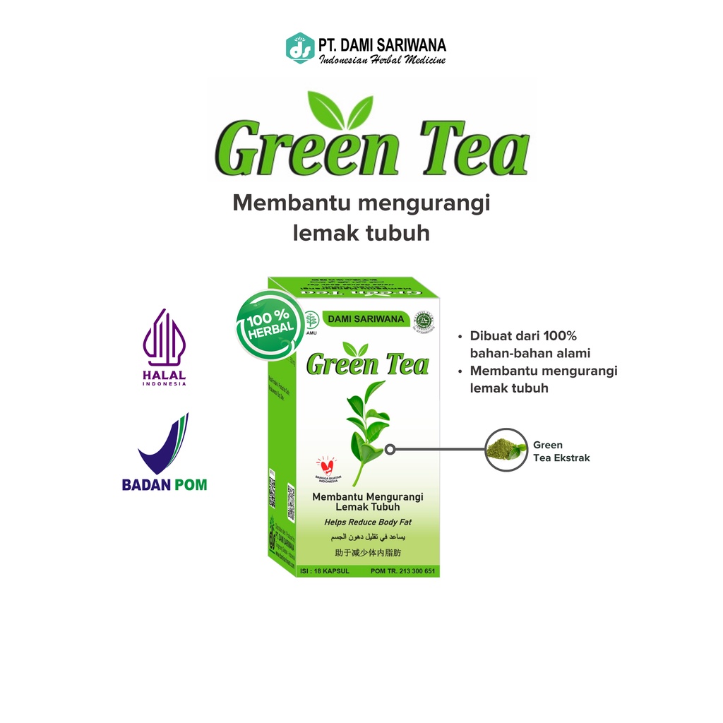 Jual Jamu Herbal Diet Green Tea 18 Kapsul Membantu Mengurangi Lemak ...